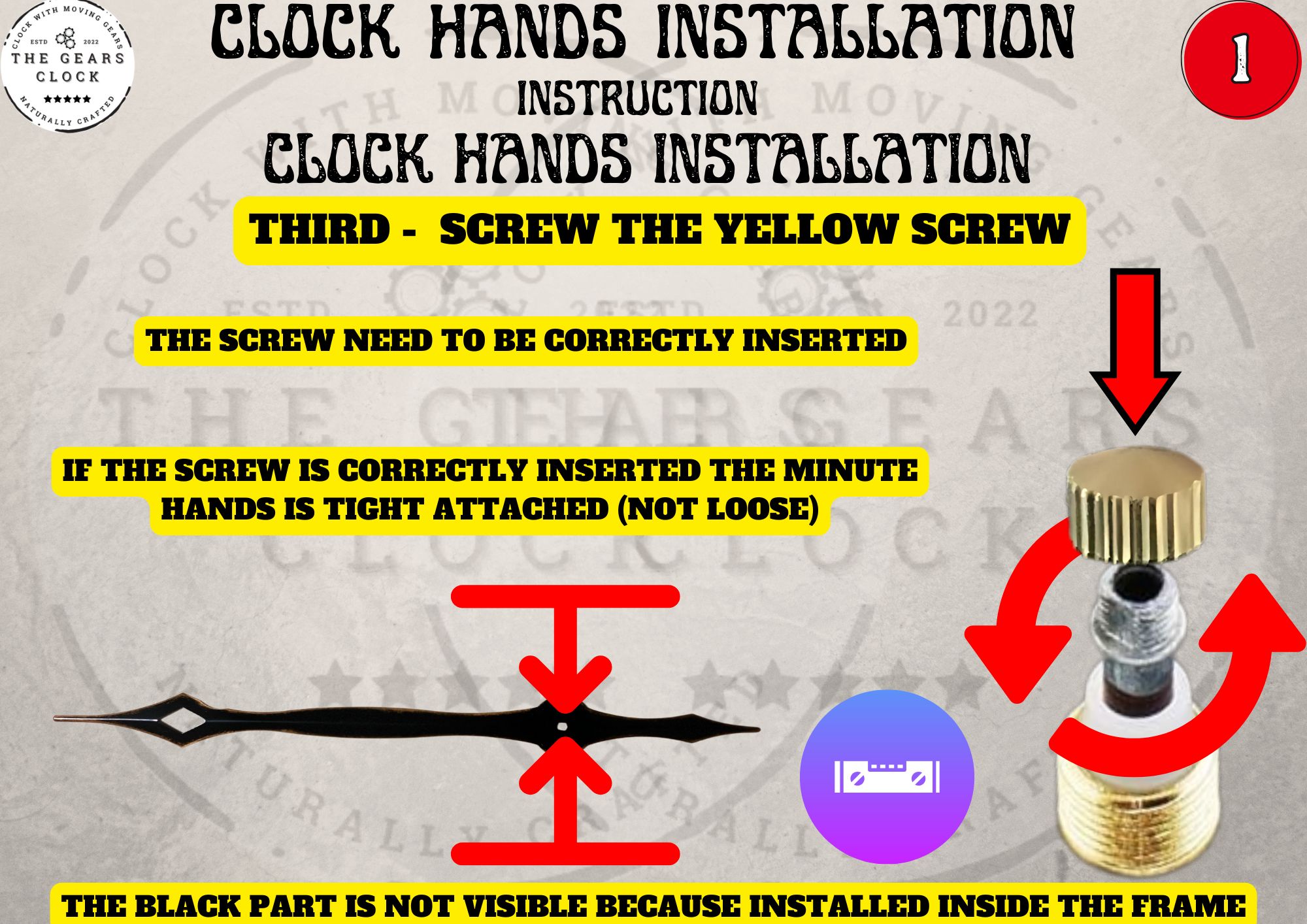 How to properly screw the screw on the clock mechanism – The Gears Clock